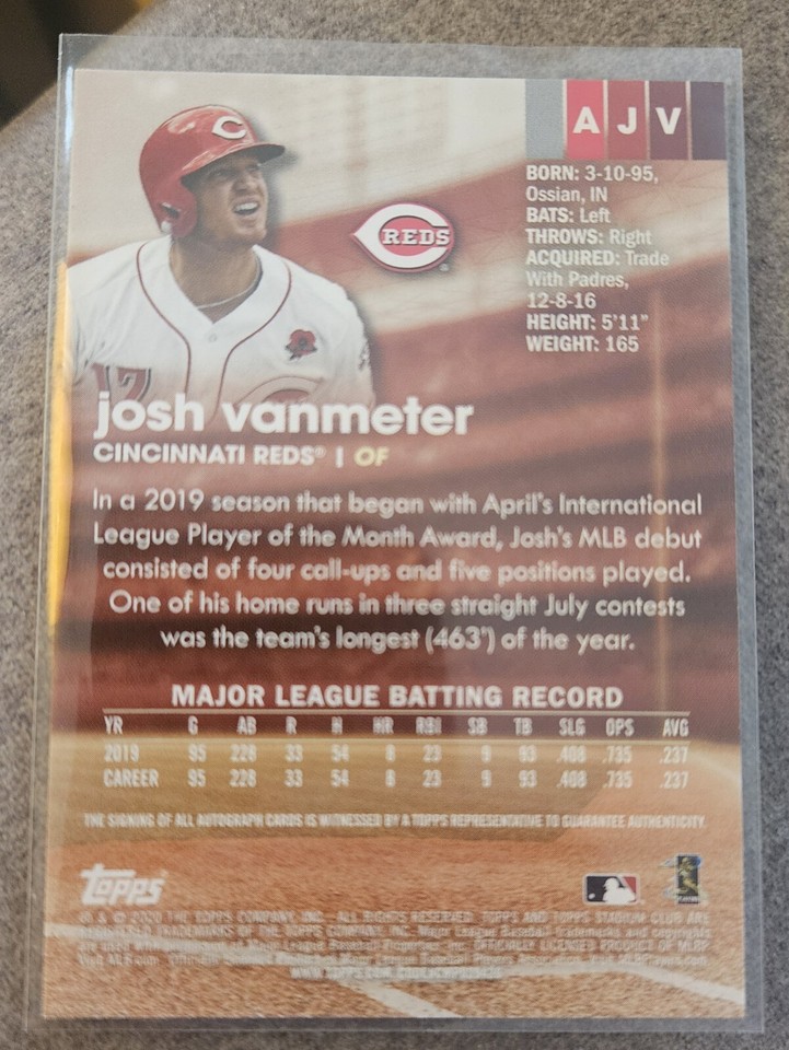 2020 Topps Stadium Club Josh VanMeter Rookie Auto - Cincinnati Reds | eBay