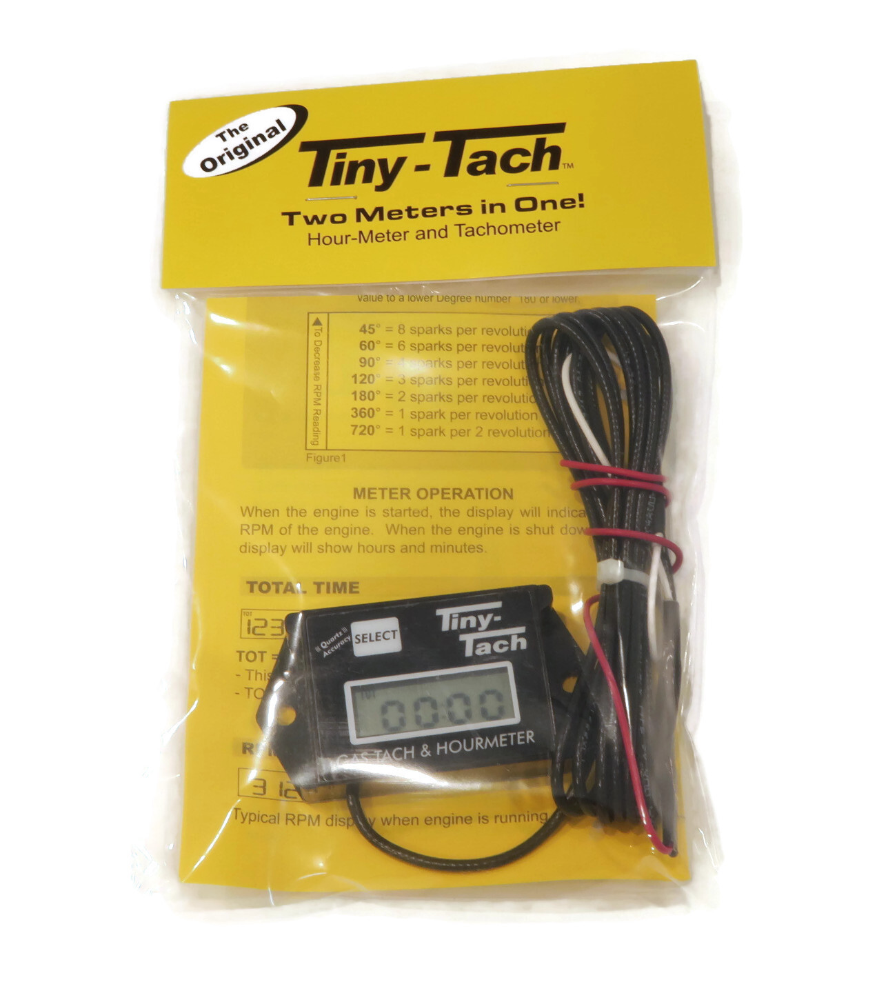 2-Pack - Tiny Tach TT2AM Digital Hour Meter Tachometers Resettable Job ...