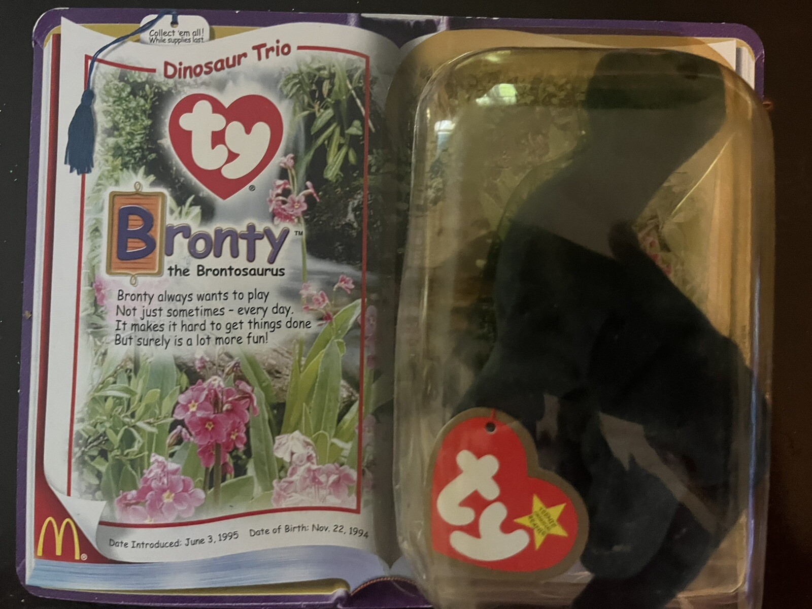 Rare McDonalds Ty Beanie Baby Bronty Brontosaurus NIB | eBay