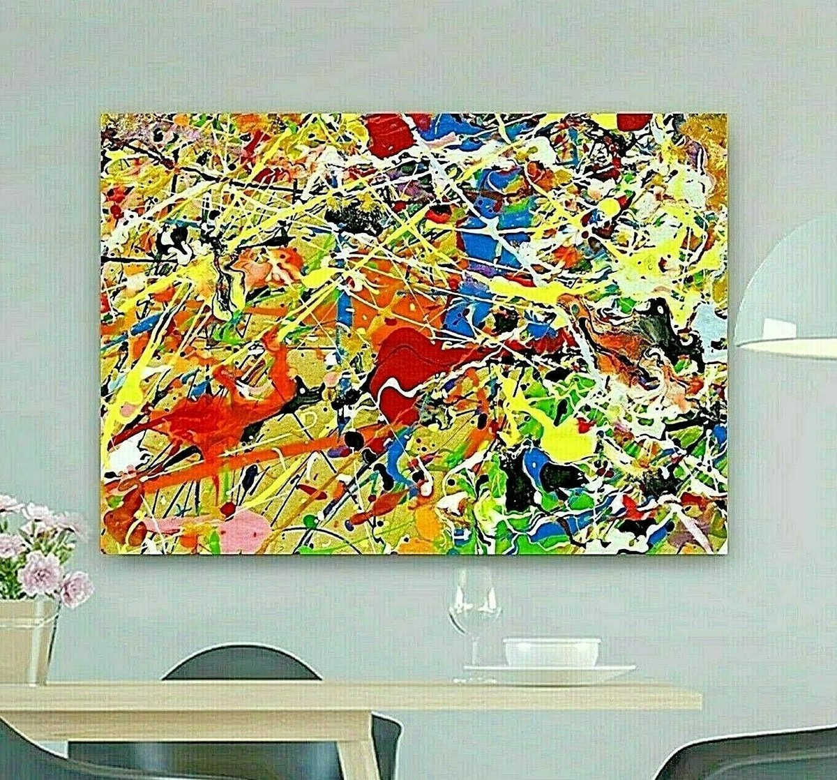 Jackson Pollock Flowers Red Black Abstract Flowers Bouquets Style