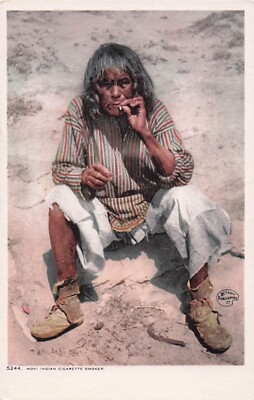 HOPI INDIAN (MOKI) CIGARETTE SMOKER (DETROIT PUBL.( #5244) POSTCARD | eBay