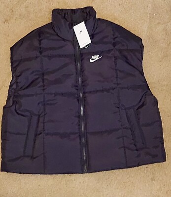 Women Nike Sportswear Classic Puffer Therma-FIT LOOSE Vest Black FB7679 ...