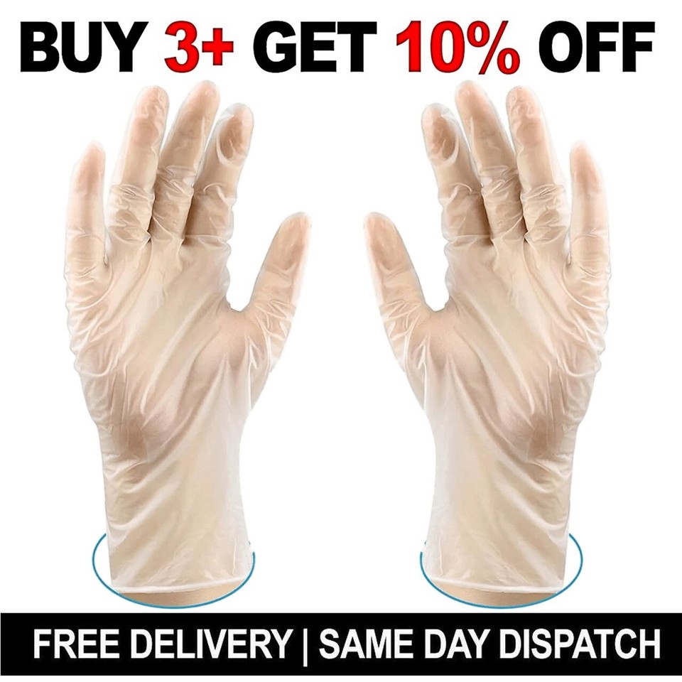 1000 DISPOSABLE NITRILE VINYL LATEX POWDER FREE BLUE CLEAR PREMIUM WORK ...