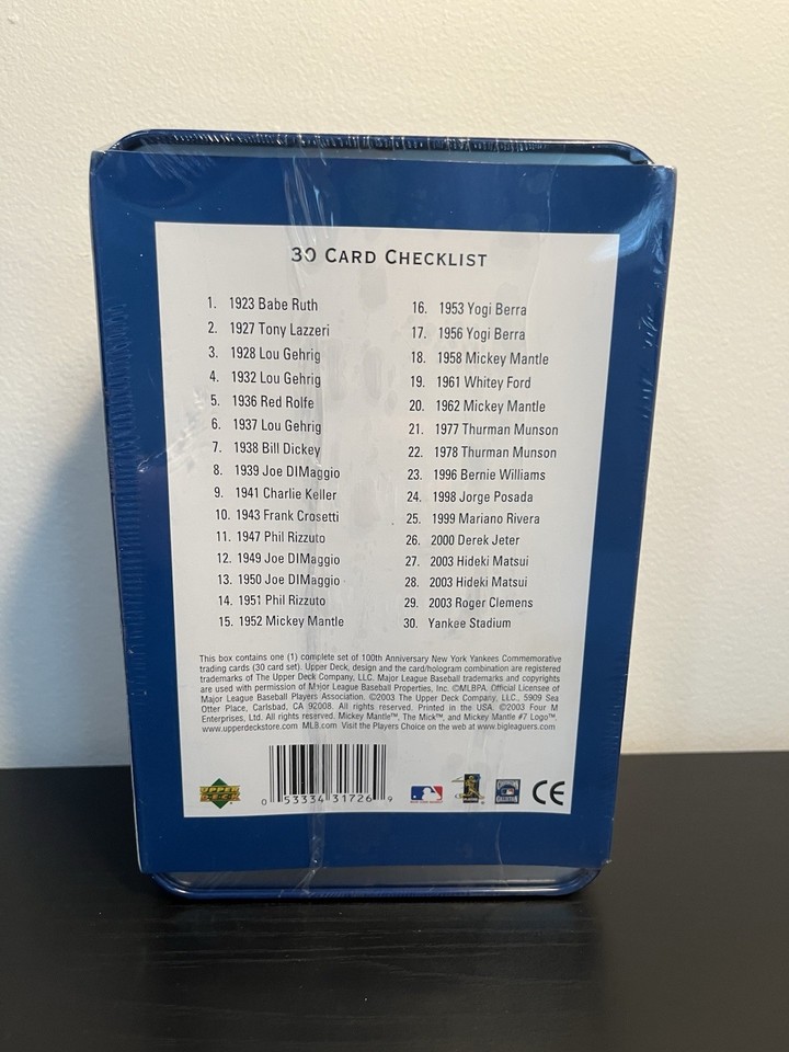 2003 Upper Deck New York Yankees Sealed 100th Anniversary Box 30 Card ...