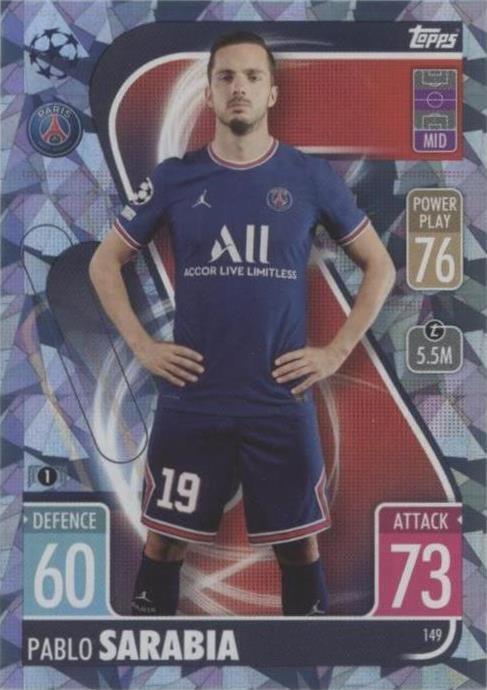 2021-22 Topps Match Attax UCL - Pablo Sarabia #149 Crystal online ...