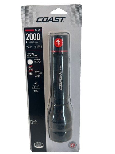 Coast LED Handheld Flashlight G450 2000 Lumens Alkaline 33h IP54 6 AA ...