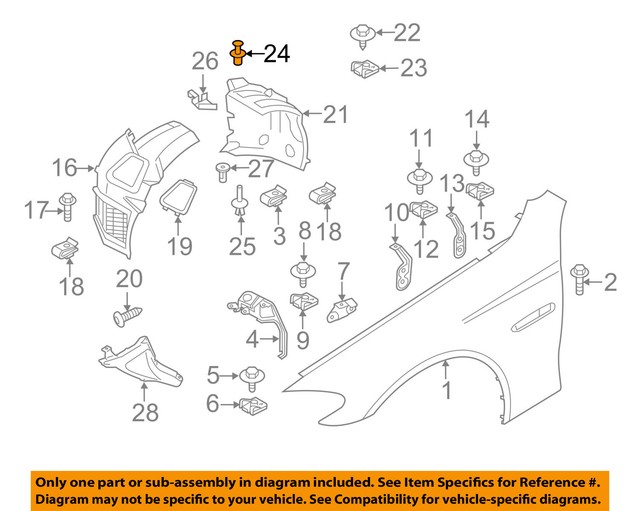 BMW 51161881149 Genuine OEM Factory Original Fender Liner Rivet for ...