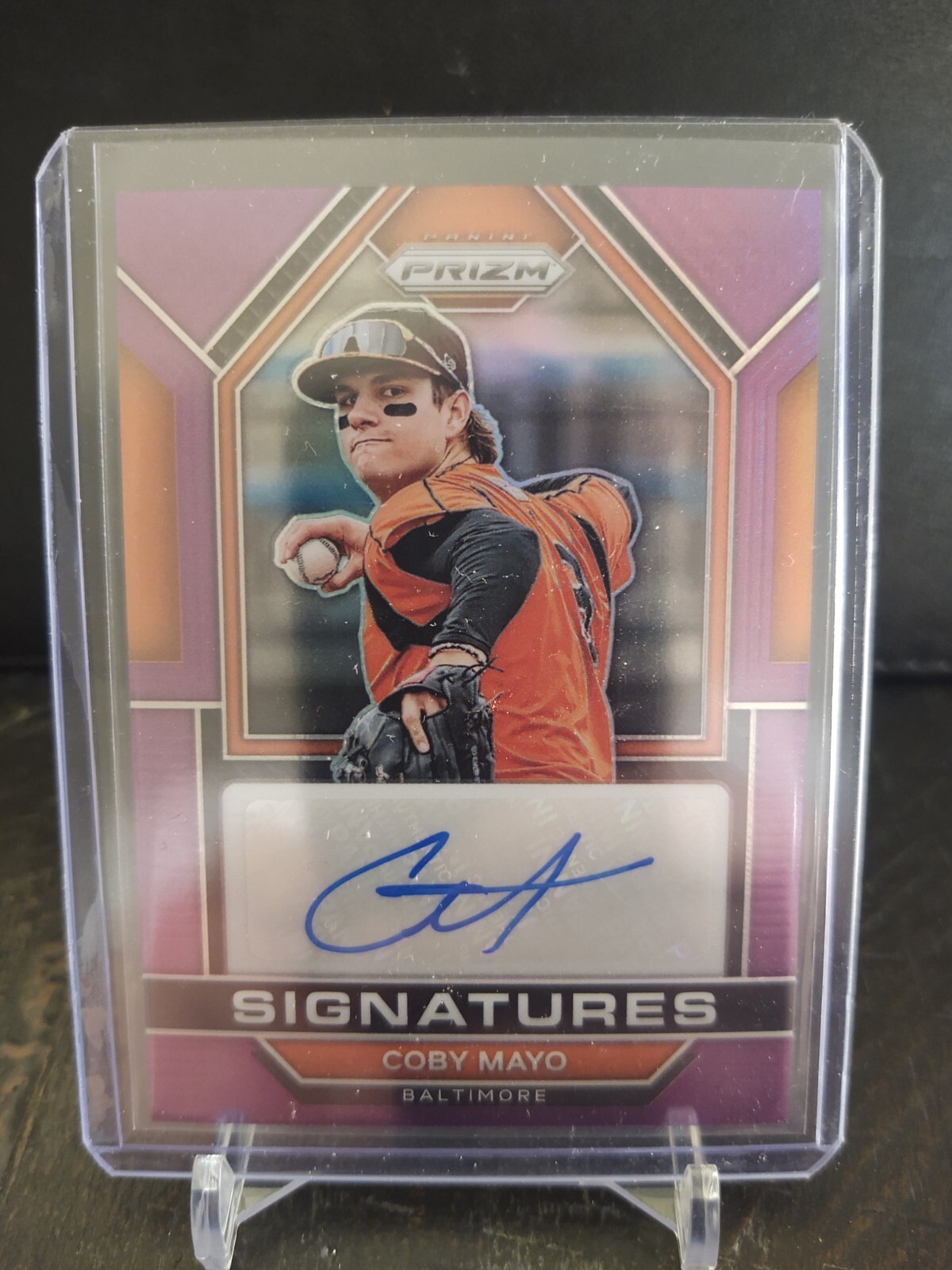 2023 Panini Prizm Baseball Coby Mayo Signatures Prospect Auto Purple ...