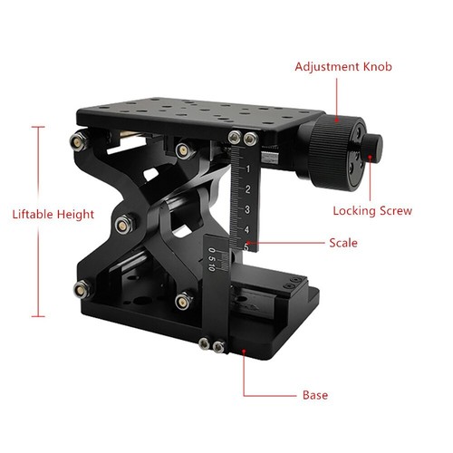 120x80MM High Precise Manual Lifting Platform Z-Axis Lab Jack Sliding ...