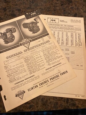 clinton engine series 100 illustrated parts list,antique clinton engine ...