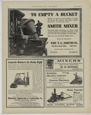1910 Concrete Mixer Ads on 1 Page: T.L. Smith, Municipal Engineering ...