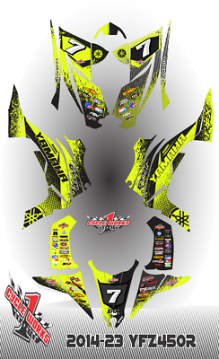 Graphics Kit Custom Printed for Yamaha YFZ450R YFZ 45R(2014-2021 ...