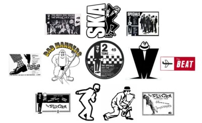 x12 Ska Vinyl Stickers retro skinhead laptop specials 2 Tone beat ...