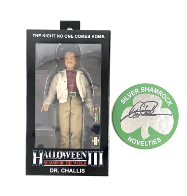 Tom Atkins NECA Halloween III Dr Challis Action Figure 🎃 Signed Beer ...