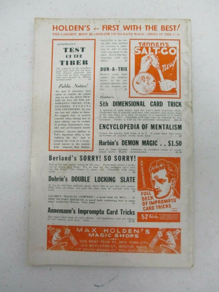 THE LINKING RING MAGAZINE AUGUST 1944 VOL 24 NO 6 UNCLE JOHN DAVISON ...