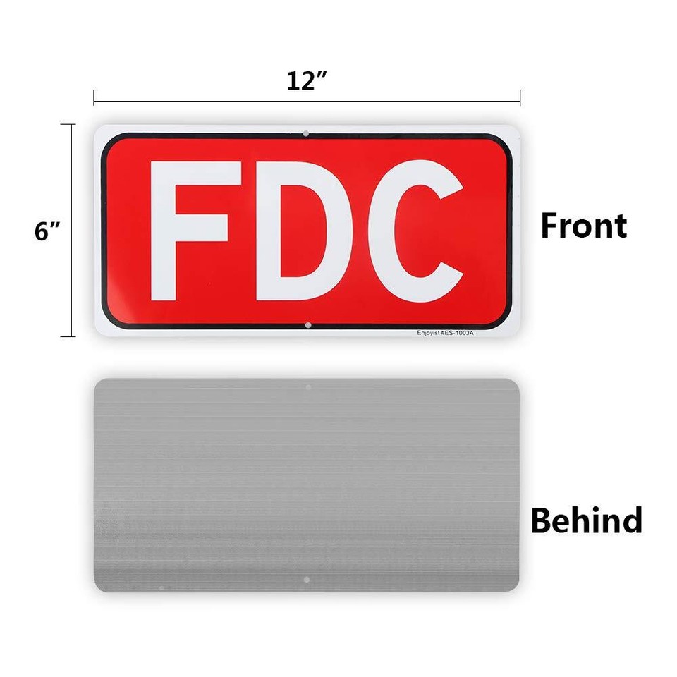 FDC Sign, Fire Department Connection Sign, 12"x 6" - .040 Rust Free ...