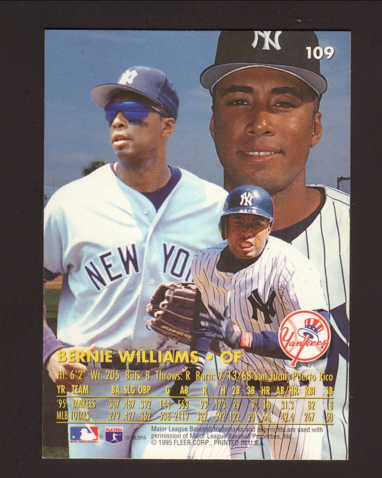 Bernie Williams--New York Yankees--1996 Fleer Ultra Baseball Card | eBay