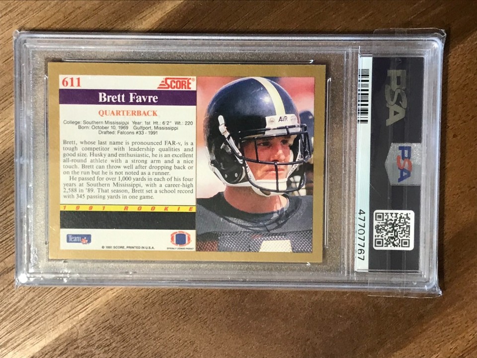 Brett Favre - 1991 Score Rookie Card - PSA 8 - Green Bay Packers | eBay