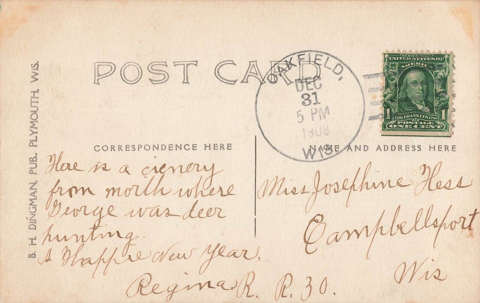 Real Photo Postcard Laona Wisconsin Birch Lake Postmark 1908 F1 | eBay