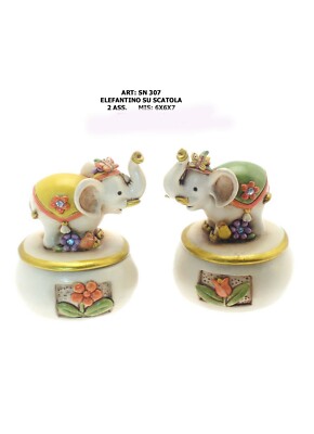 10 FAVORS ELEPHANTS CERAMIC BOXES DECORATED HAND | eBay UK
