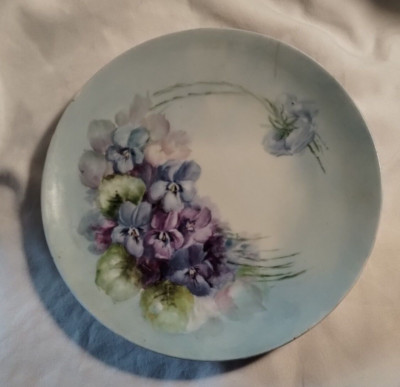 Rare Hand Painted Violets Floral 7.5" Dia Plate | eBay