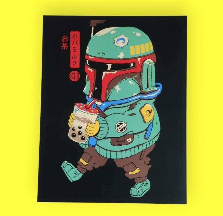 Boba Fett Something in the Tea Limited Edition Art Print 14x11Vtg Star ...