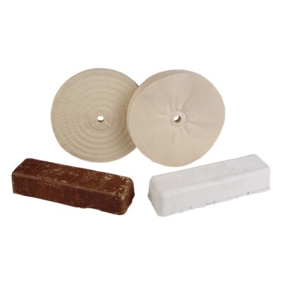 4-Pc Aluminum/Brass 6" Dia Buffing Wheel & Compound Kit, #8455-140 | eBay
