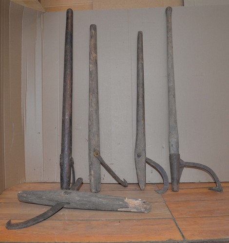 5 Antique Adirondack logging cant hook collectible log turning tool ...