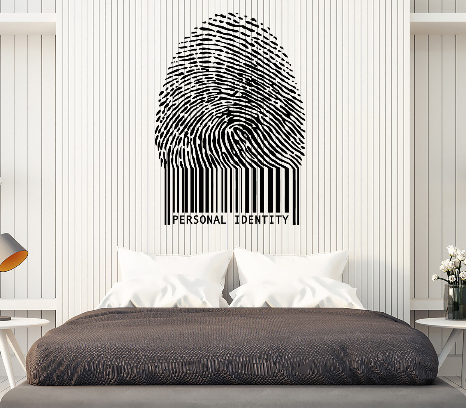 Vinyl Decal Wall Sticker Stylized Bar Code Fingerprint Personal ...