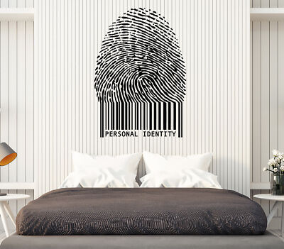Vinyl Decal Wall Sticker Stylized Bar Code Fingerprint Personal ...