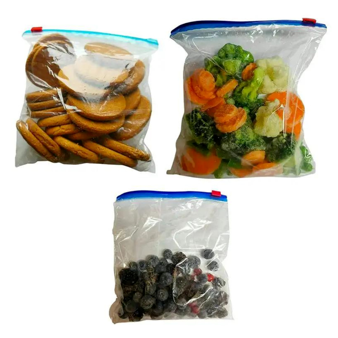 15x Ziplock Fresh Food Zipper Bags Freezer Resealable Plastic Fridge ...