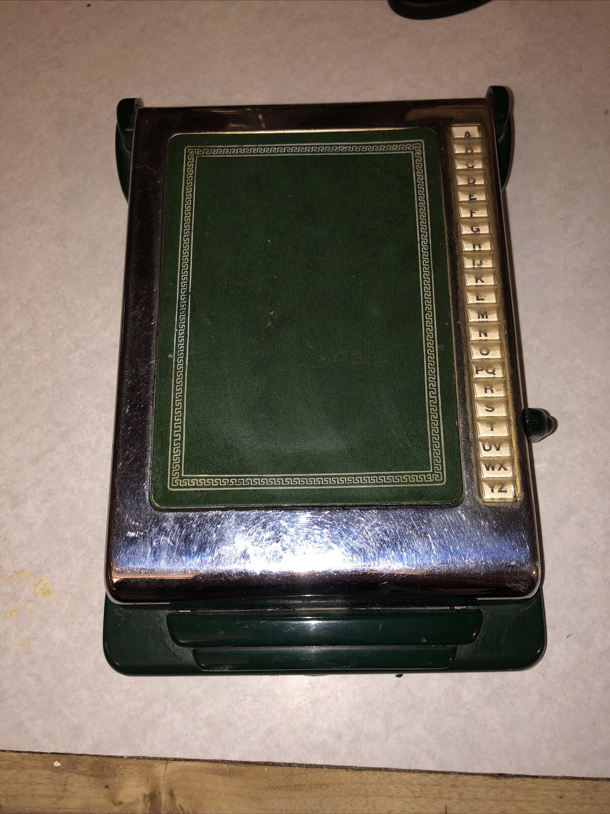 Vintage Bates Listfinder Cavalier Model Green Metal Desk Top Address ...