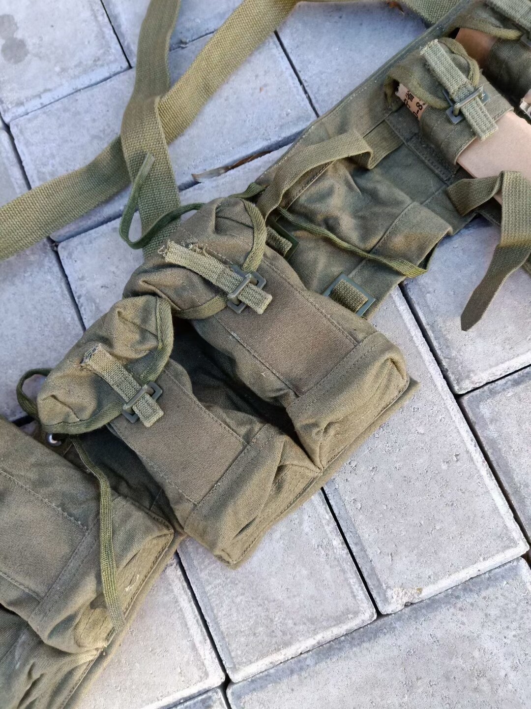 MILITARY SURPLUS VIETNAM WAR CHINESE TYPE 63 POUCH CHEST-RIG BANDOLIER ...