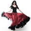 Spanish Flamenco Modern Dance Swing Skirt Ruffle Elastic Waist Ballroom ...