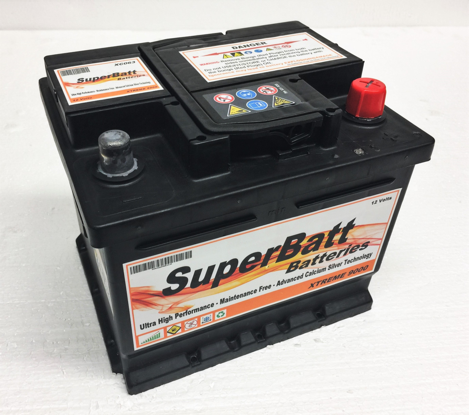 SuperBatt XC063 Heavy Duty Calcium Silver Car Battery TYPE 063 - 12V ...
