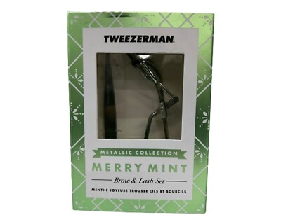 Tweezerman Metallic Collection MERRY MINT Brow Slant Tweezer & Lash ...