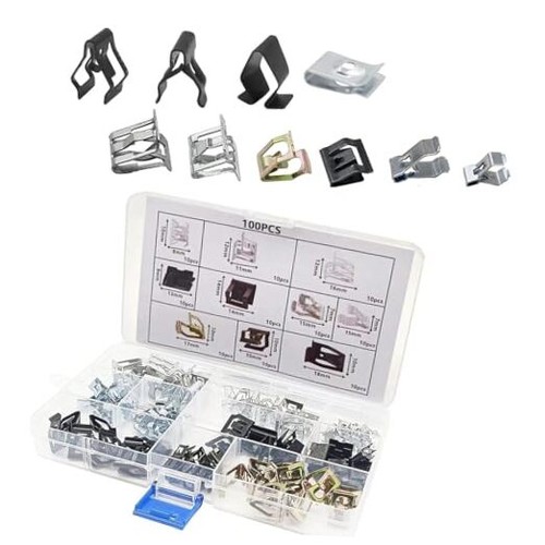 100PCS Car U-Clip, Metal Trim Panel Spring Clip Compatible with VW, 10 ...