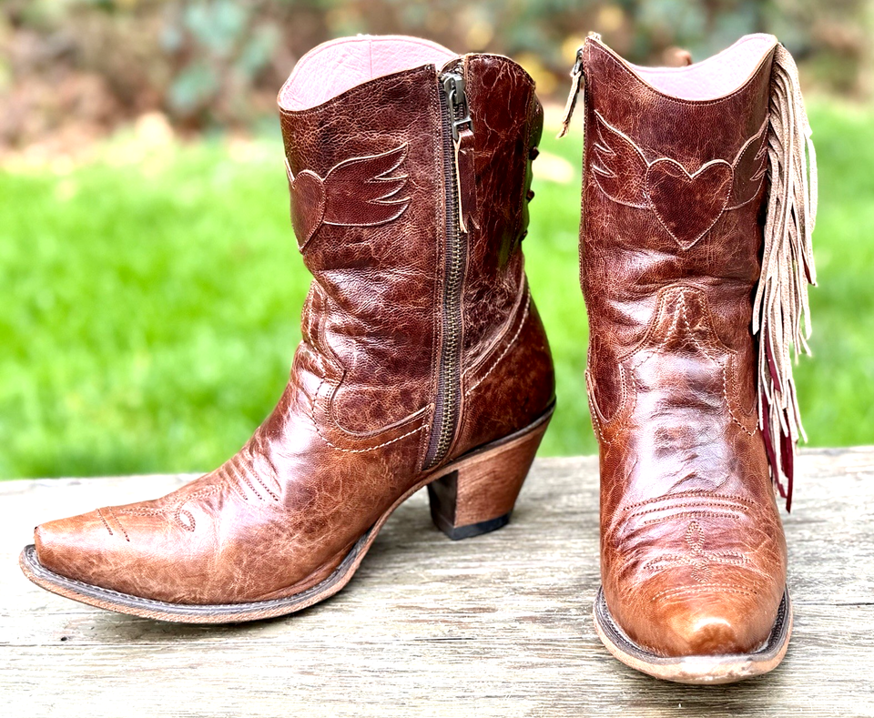 Junk Gypsy by Lane Spirit Animal Western Brown Boots Sz 7M Fringe ...