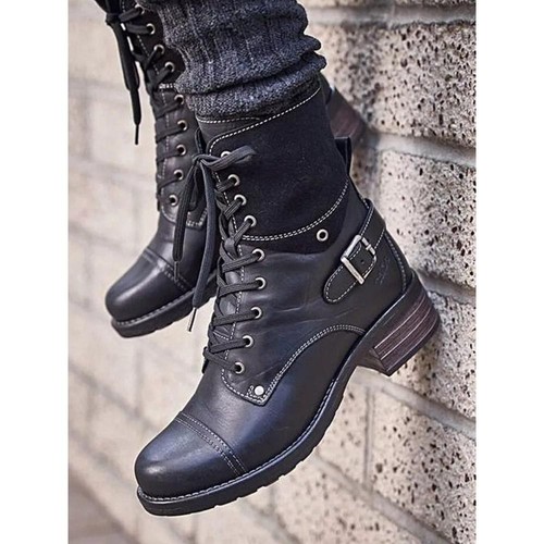 Everyday the Label LaceUp Leather Ankle Boots Women Black | eBay Australia