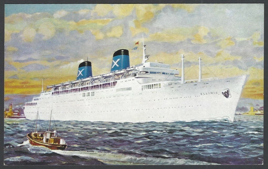 Chandris Lines S.S. ELLINIS comparison of the two Lurlines colour ...