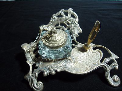 WONDERFUL DESIGNED SINGLE INK WELL, 8"W x 6.5"W VG CONDITION | eBay