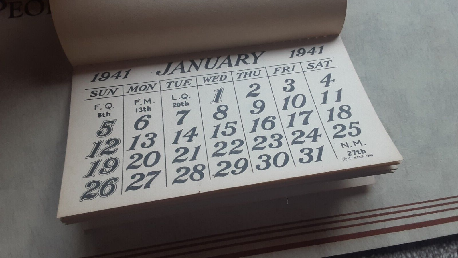 People Life Insurance 1941 Calendar Supreme Court Washington DC Catron ...