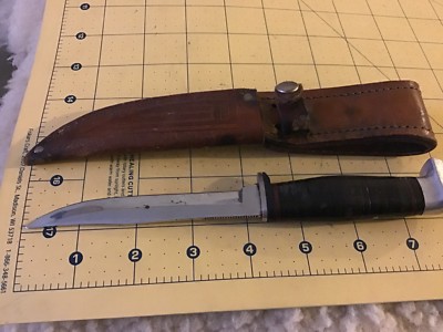 Case Fixed Blade Knife Stacked Leather Handle c. 1940-1965 with leather ...