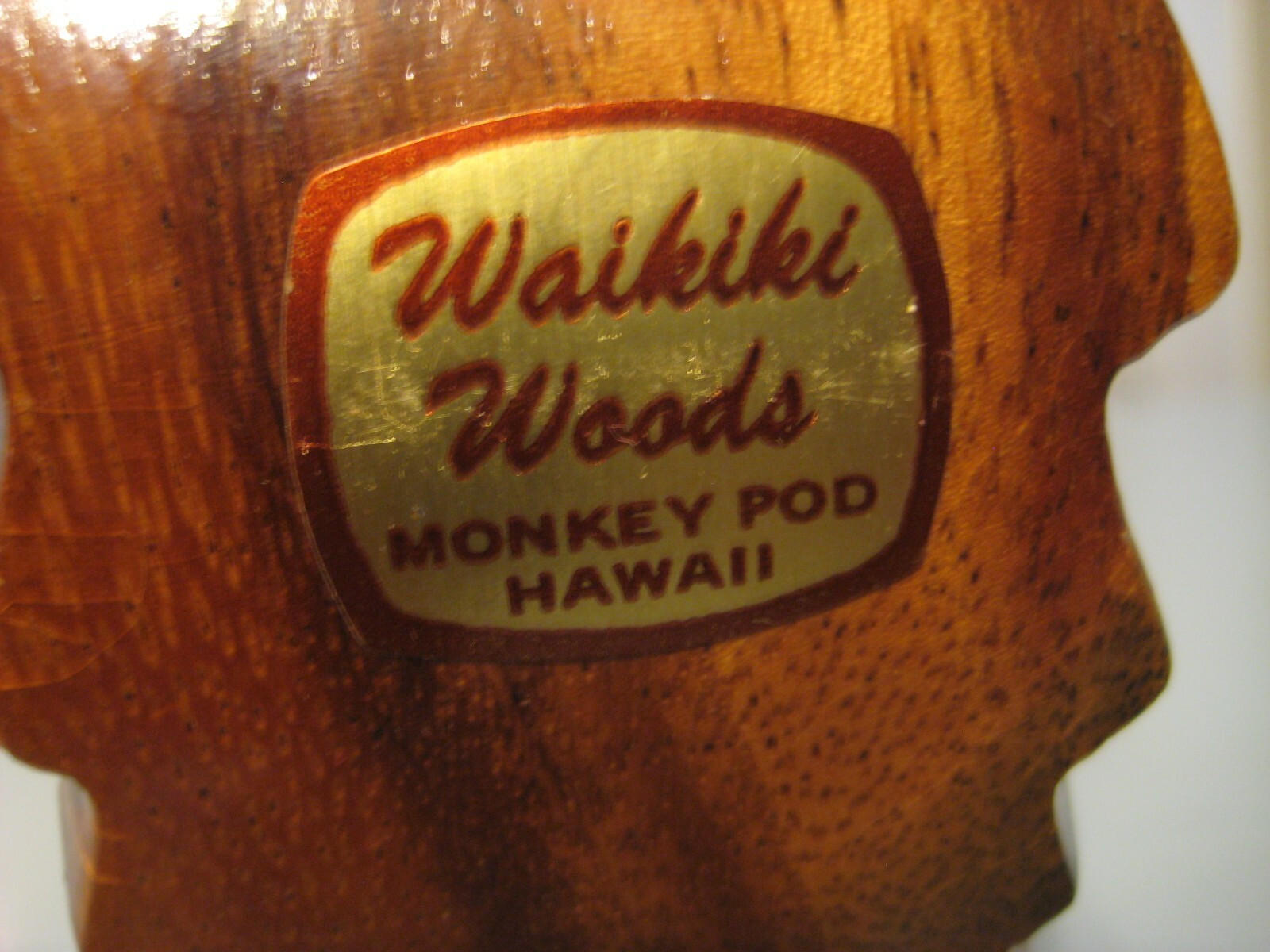 Waikiki Woods Monkey Pod Hawaii Wood Carved Tiki 4" | eBay