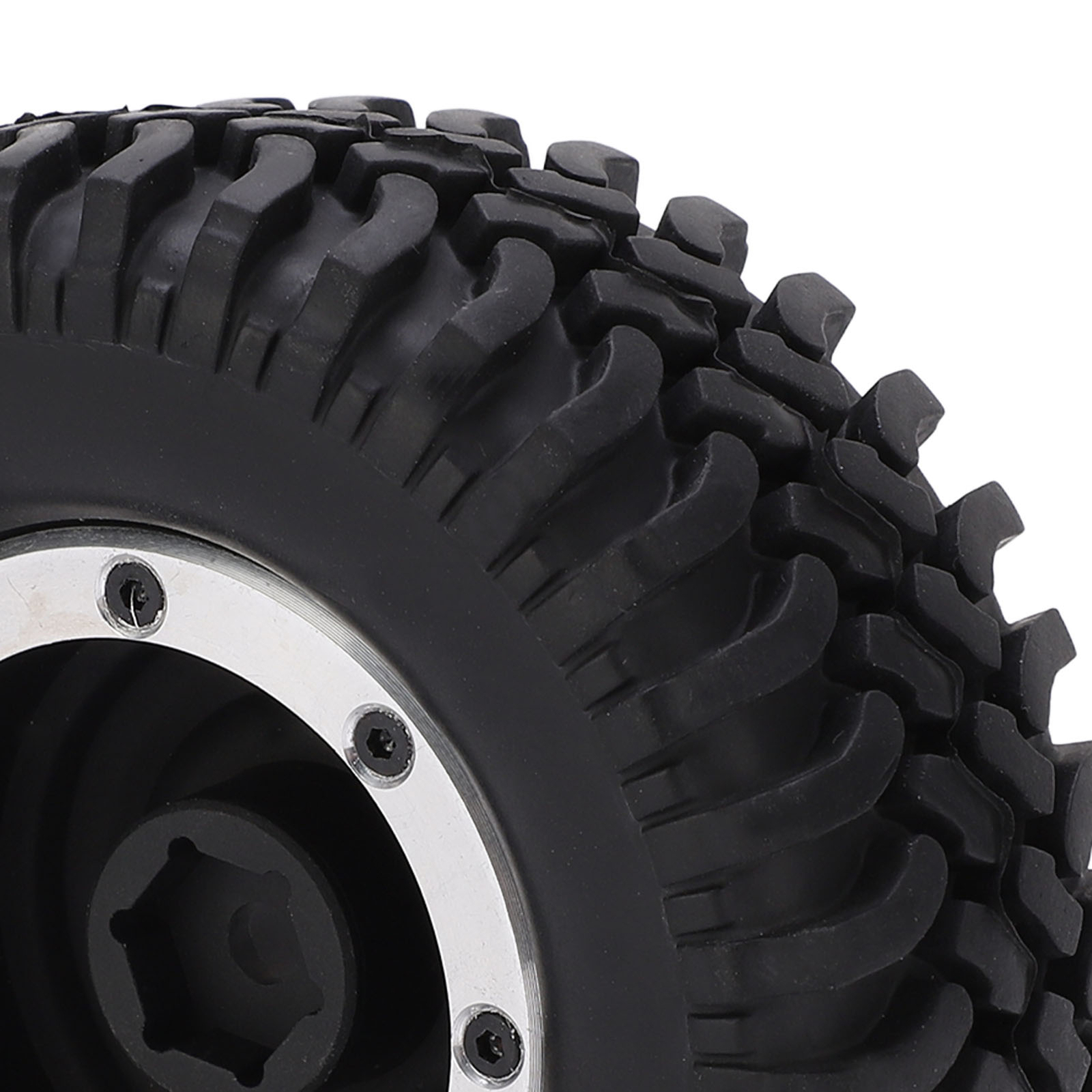 1.9in Beadlock Wheels Metal Rim 100mm Diameter All Terrain Rubber Tires ...