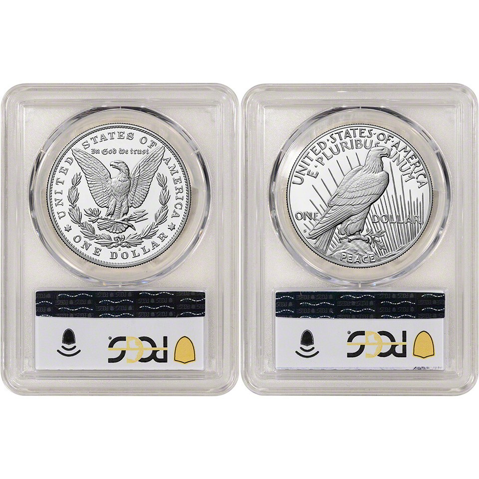 2023 S US 2 Coin Morgan and Peace Silver Dollar Proof Set PCGS PR70 ...