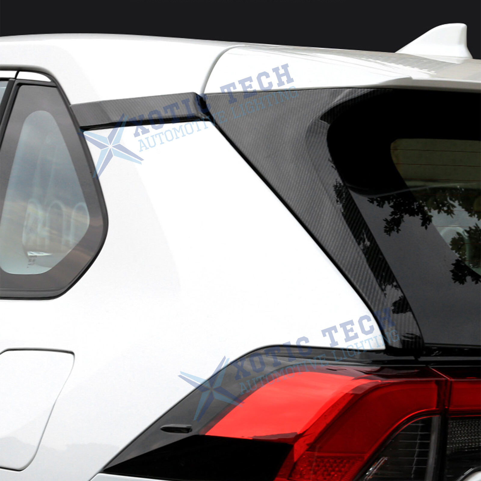 Carbon Fiber ABS Front Rear Side Window Pillar Louvers Trim For RAV4 ...