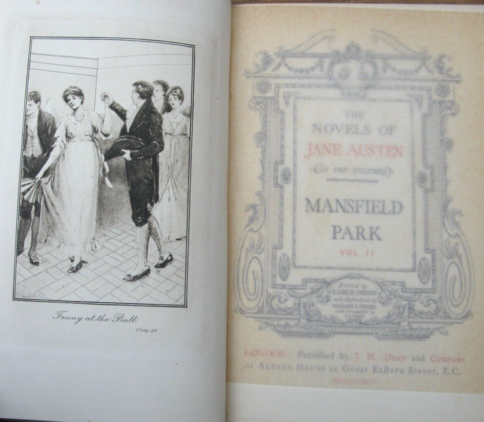 1895 Mansfield Park- Jane Austen William Cooke Illustrated | eBay UK