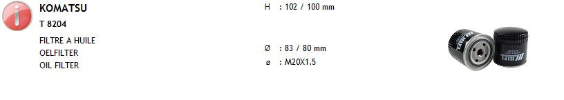 T8204 for JACOBSEN LF3400 Part #51344 & KOMATSU #TK4894-23-8025, B161-S ...