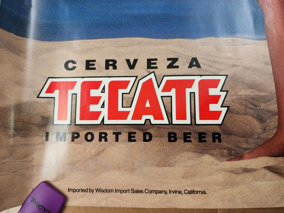 Vintage TECATE Cerveza Beer Poster w/3 Sexy Women in Bikinis, Gulp of ...